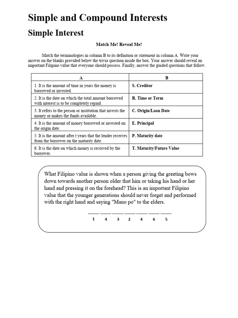 Simple-and-Compound-Interests | PDF | Interest | Debt