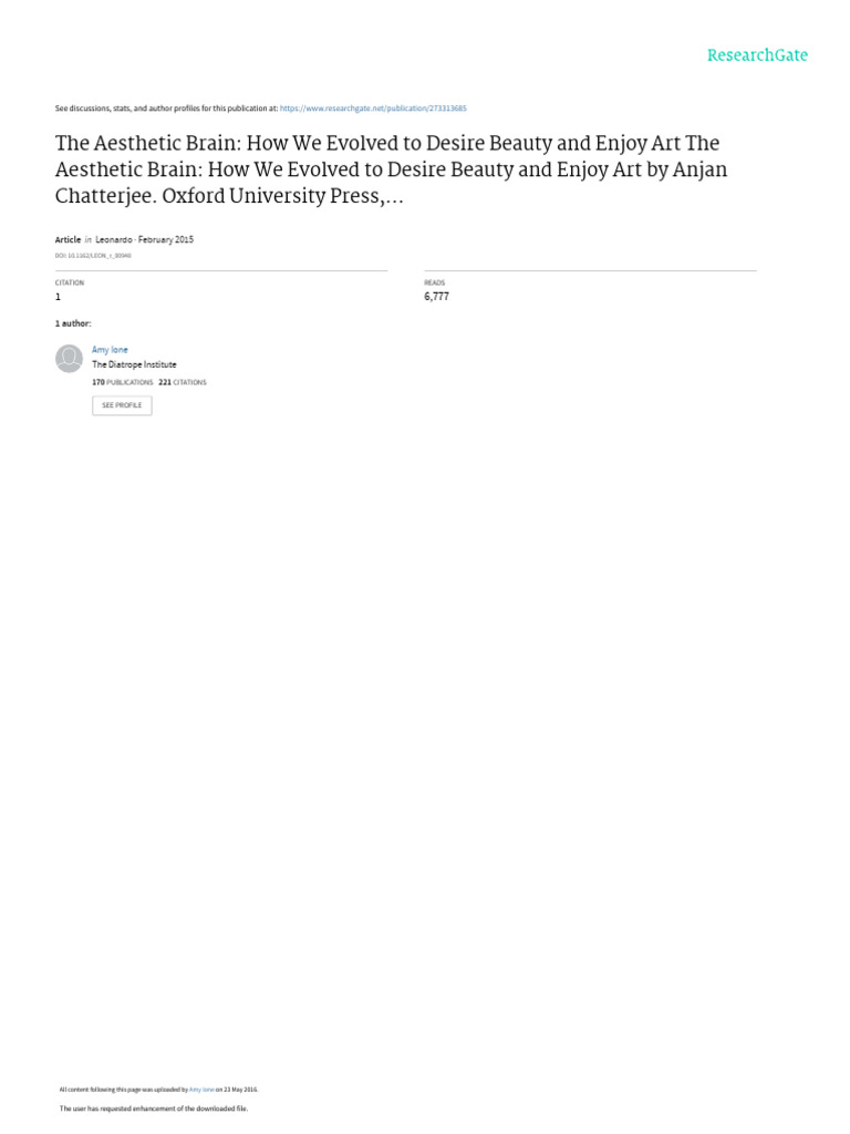 The Aesthetic Brain Review | PDF