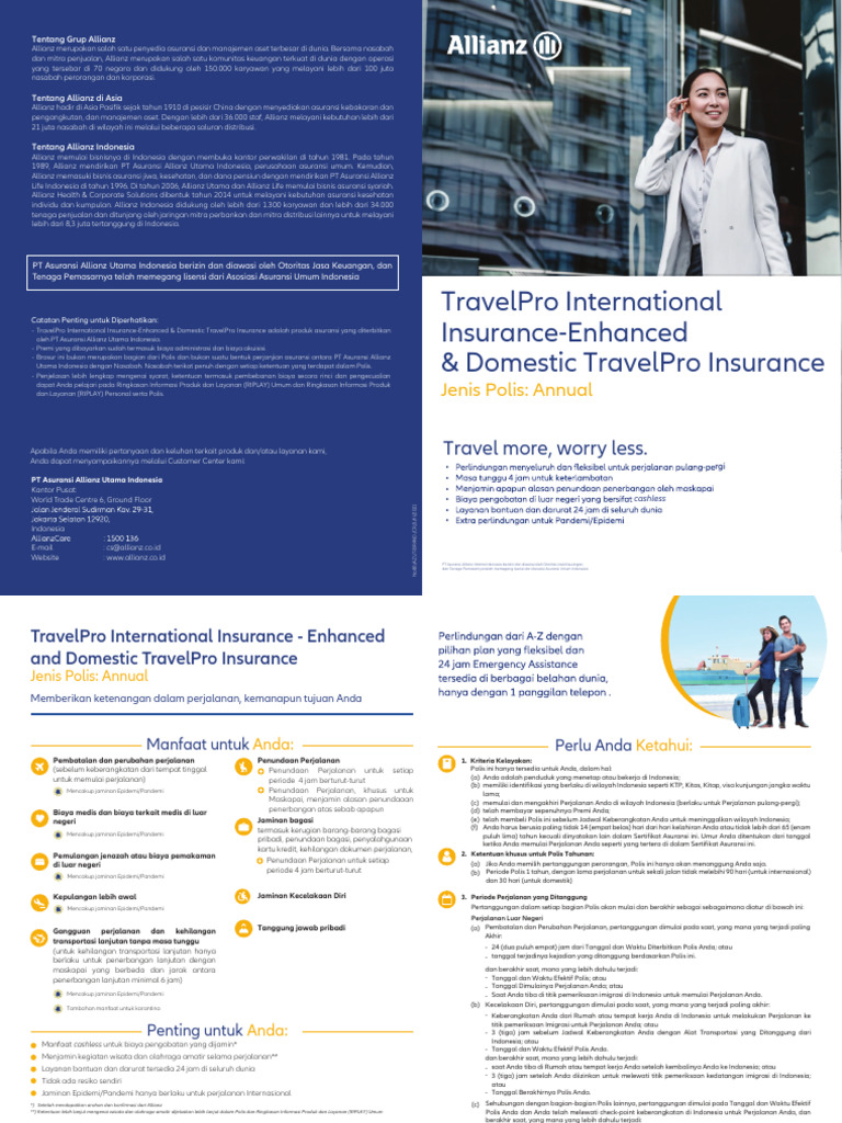Asuransi Perjalanan TravelPro Allianz | PDF