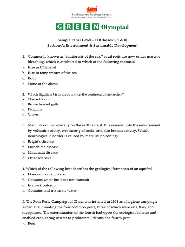 Sample_Paper_Level_2_v1 | PDF | Agriculture | Water