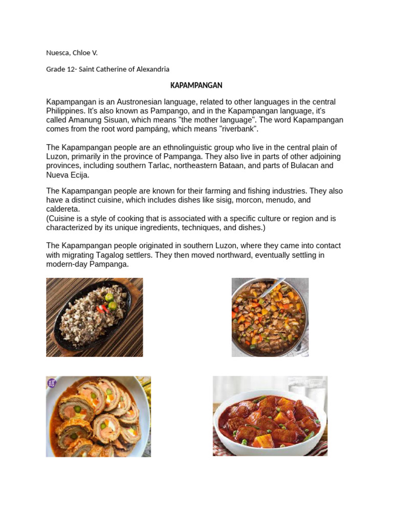 Nuesca, Chloe V. Grade 12-Saint Catherine of Alexandria: Kapampangan | PDF