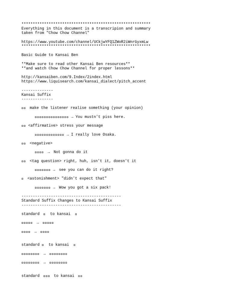 Basic_Kansai_Ben_Guide | PDF