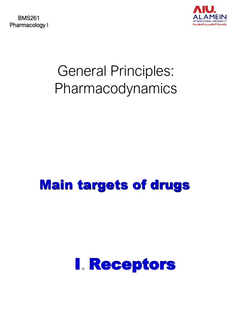 Lecture 2, Pharmacodynamics | PDF | Receptor Antagonist | Receptor (Biochemistry)