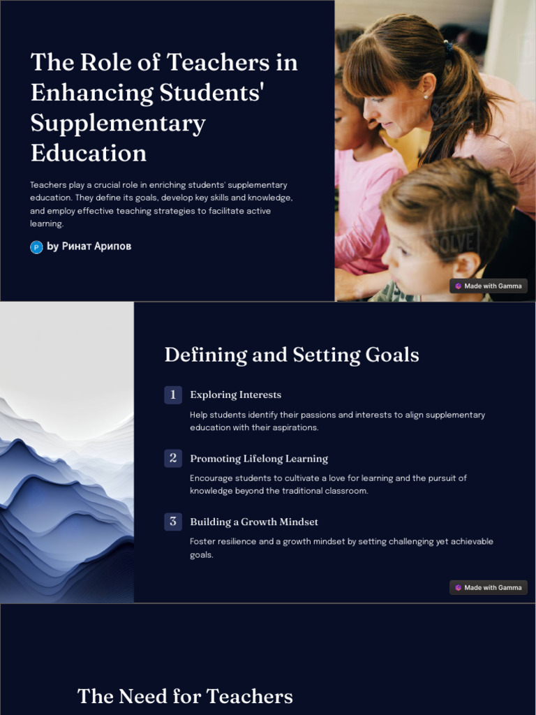 The Role of Teachers in Enhancing Students Supplementary Education ...