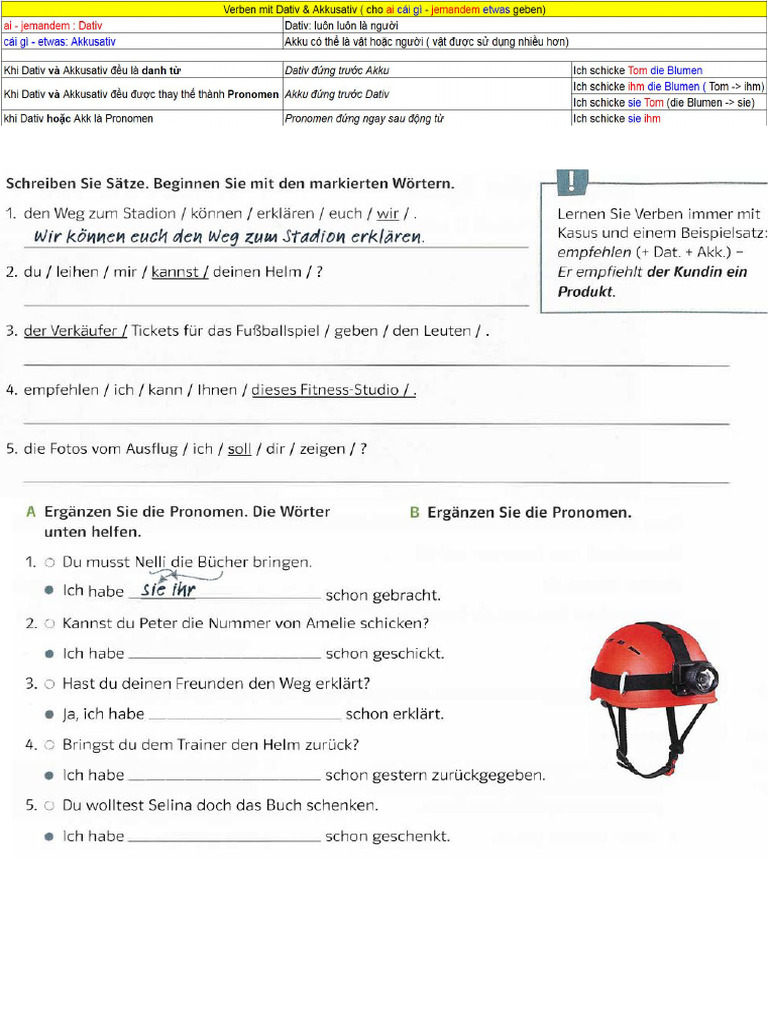 verb mit akk und dativ | PDF