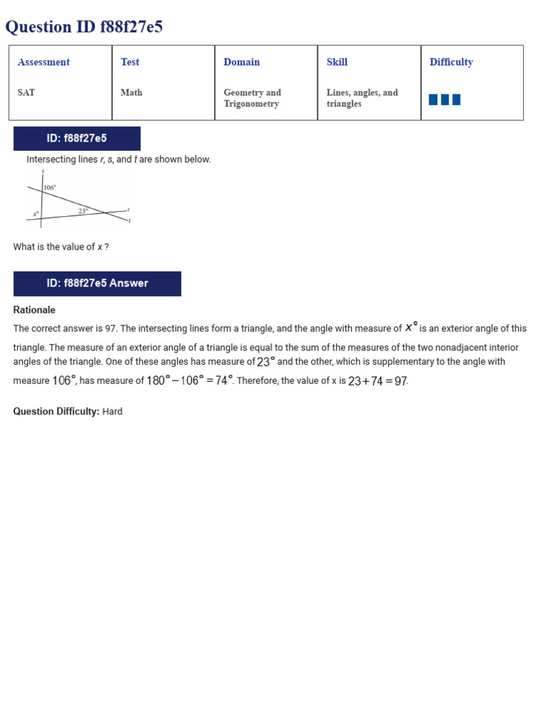 SAT Geometry & Trigonometry | PDF | Triangle | Circle