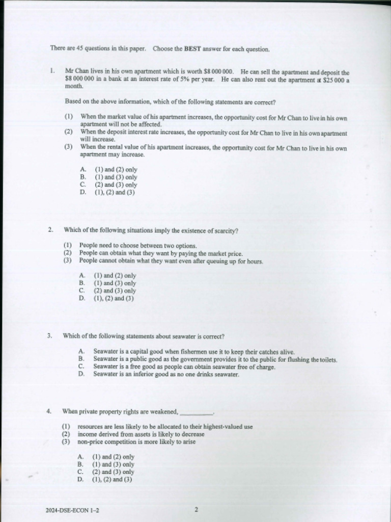 2024 Paper 1 Eng | PDF