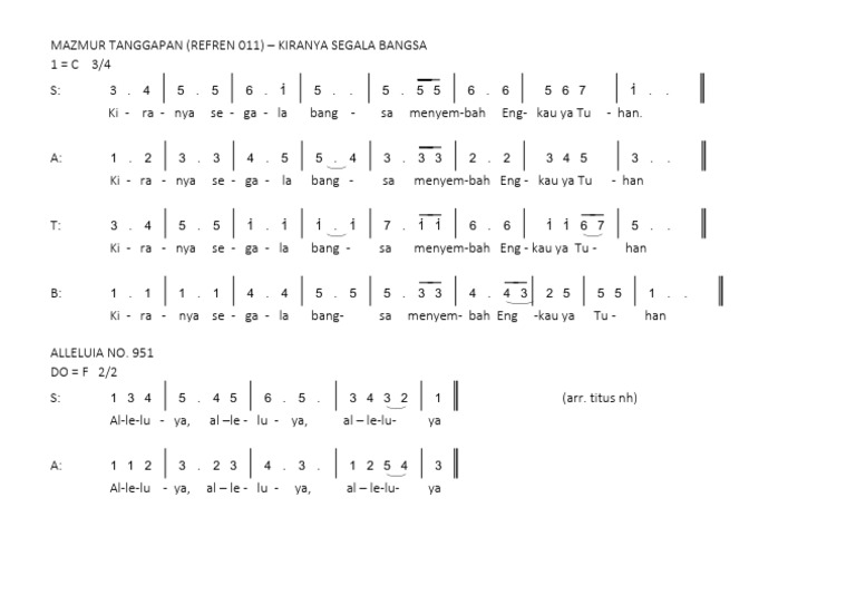 Mazmur Tanggapan: Kiranya Segala Bangsa | PDF
