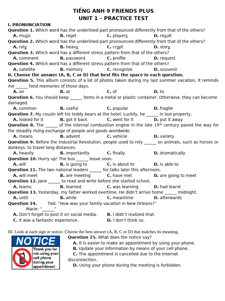 Đề tham khảo GKI Anh 9 2024 | PDF