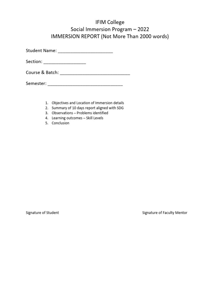 Submission 3A - Immersion Report | PDF