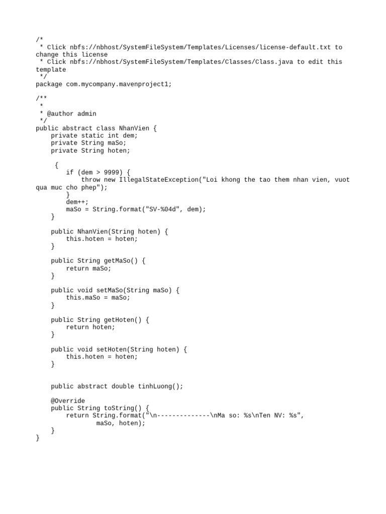 Nhan Vien | PDF