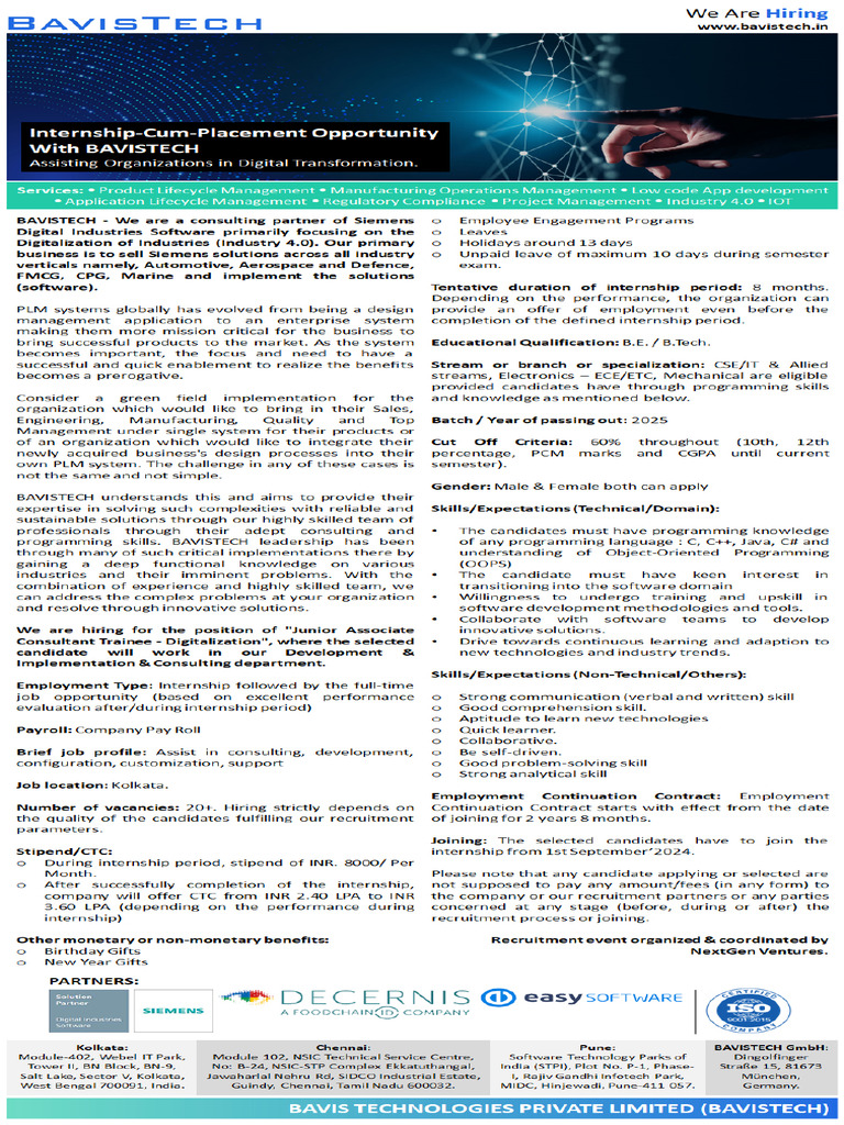 Bavis Technologies 2025 Batch | PDF