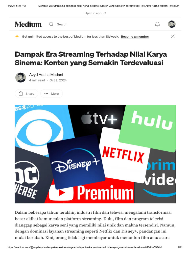 Dampak Era Streaming Terhadap Nilai Karya Sinema - Konten Yang Semakin Terdevaluasi - by Azyd ...
