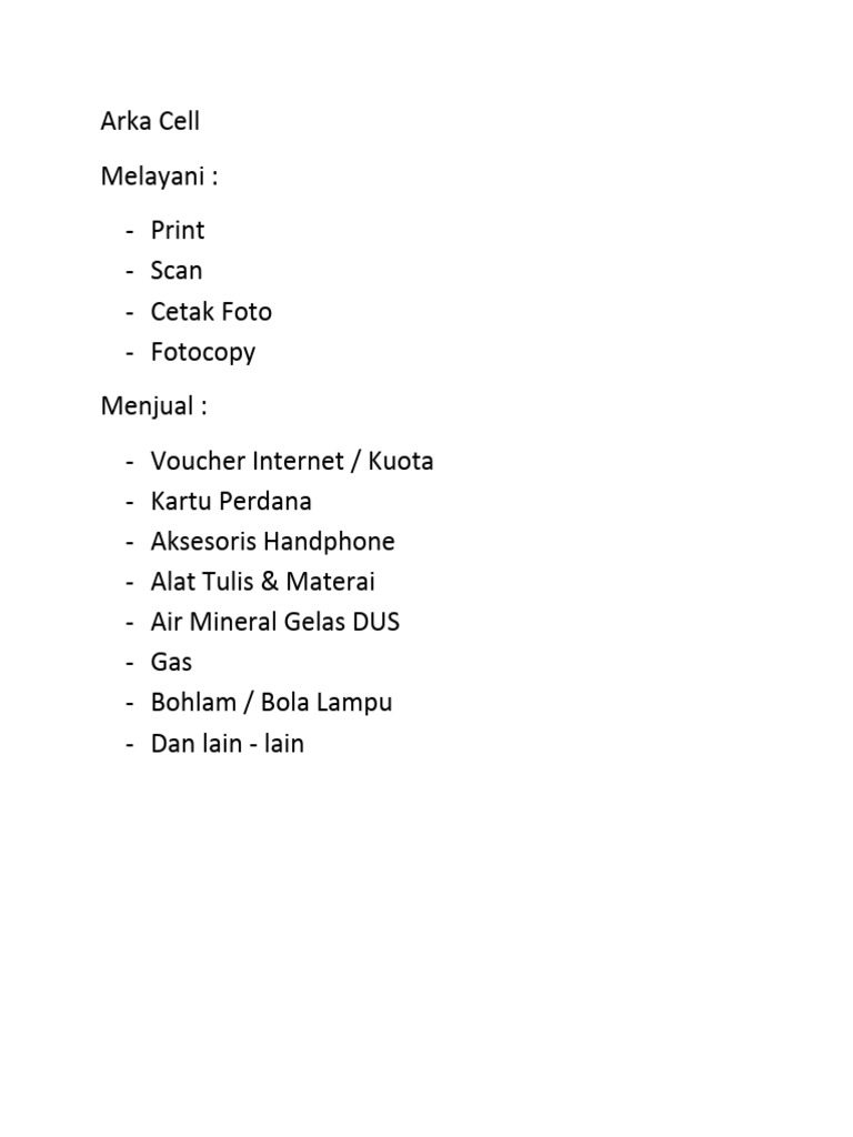 Arka Cell Melayani Pdf
