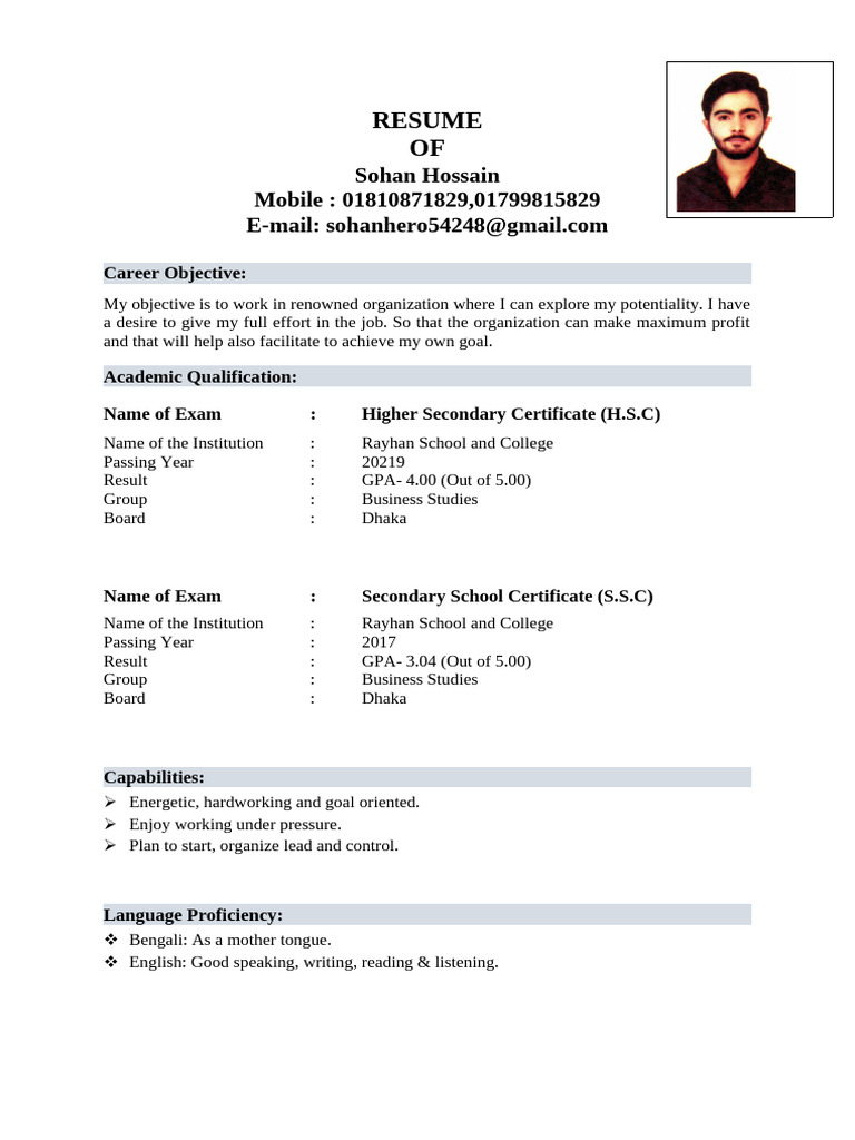 Sohan Hossain 01799815829.docx New | PDF