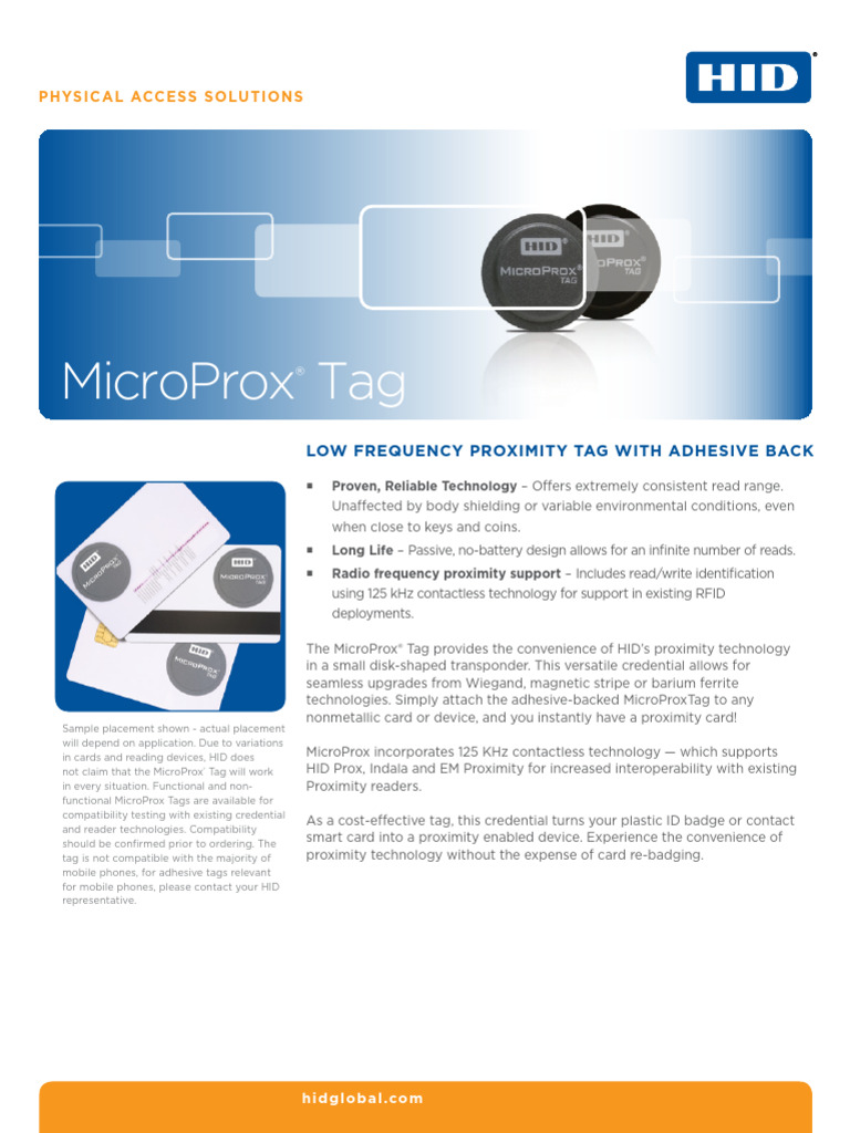 Hid-Prox-Microprox Tag Ds en | PDF | Radio Frequency Identification