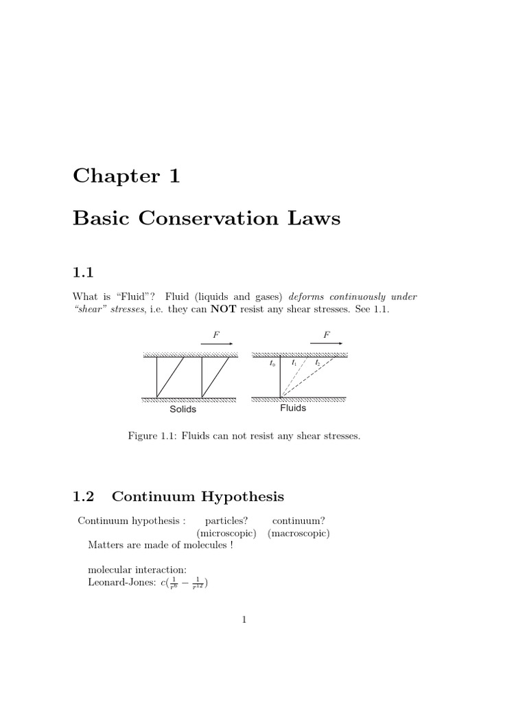 Fluid Mechanics: Conservation Laws Explained | PDF | Continuum ...