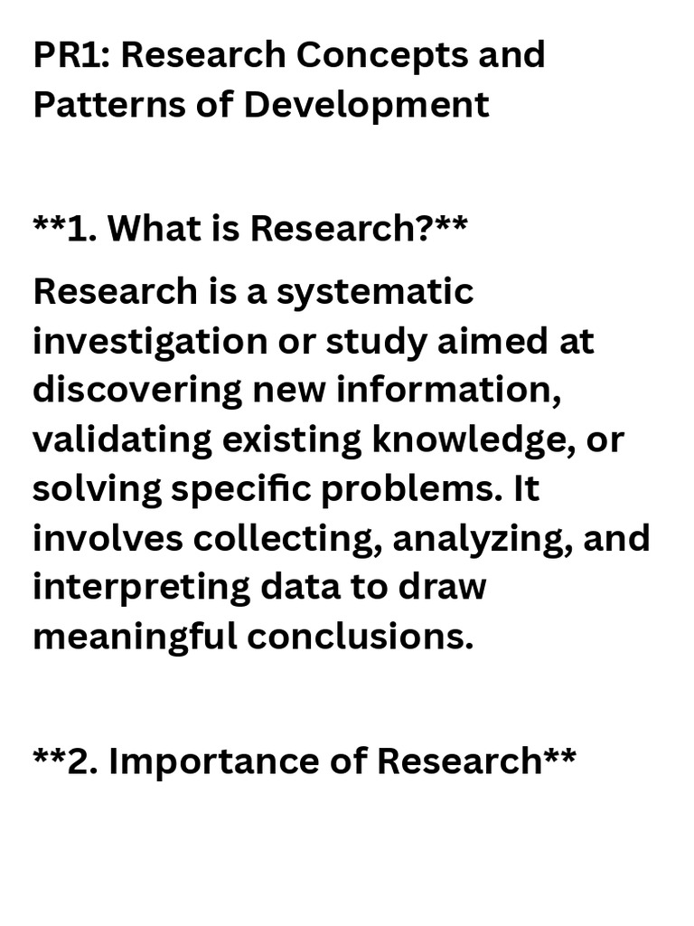 PR1 Research Concepts and Patterns of Development - 20250107 - 212606 - 0000 | PDF | Scientific ...