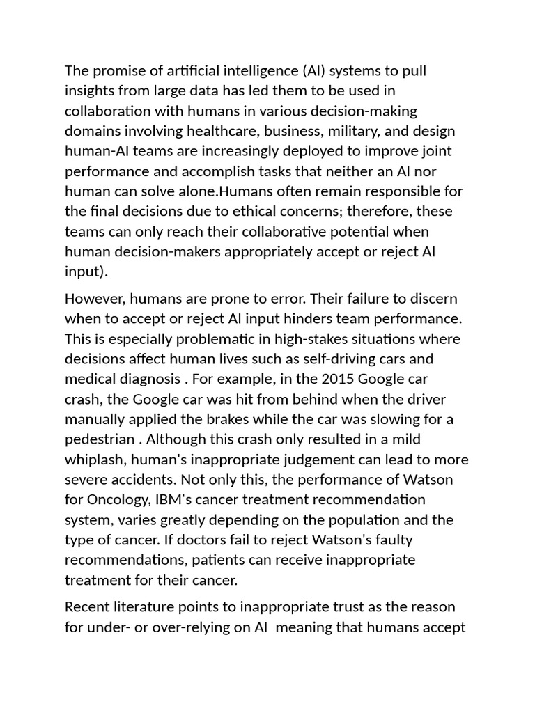 Trust Dynamics in AI Decision-Making | PDF | Artificial Intelligence ...