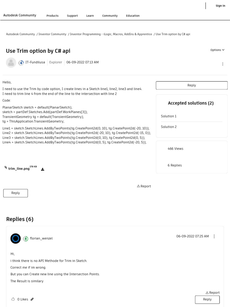 Solved_ Use Trim option by C# api - Autodesk Community | PDF | Software Engineering | Computing