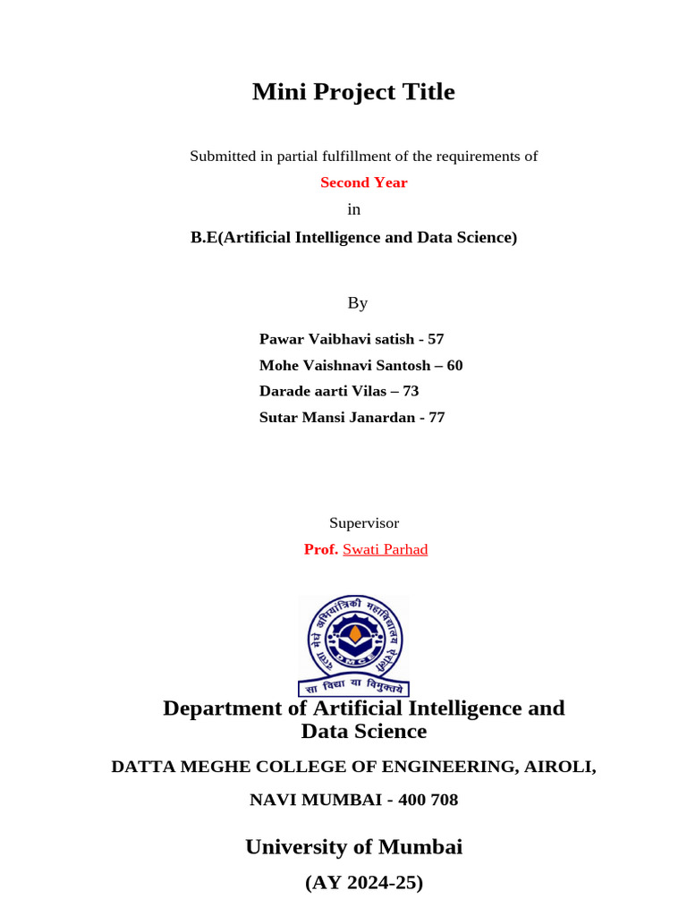MINIPROJ REPORT FORMAT | PDF | Health Care | Use Case