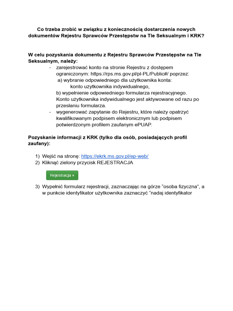 Instrukcja RSPNTS I KRK | PDF