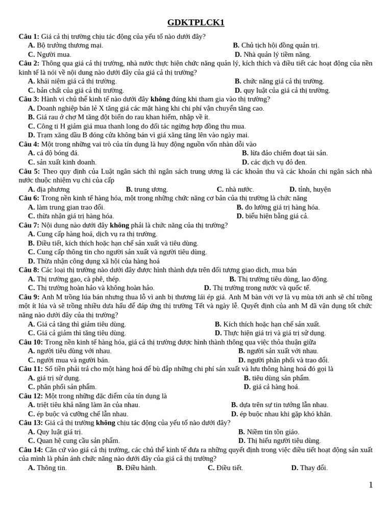 ĐỀ CƯƠNG ÔN TẬP CKI - K10 (24-25) 1 | PDF