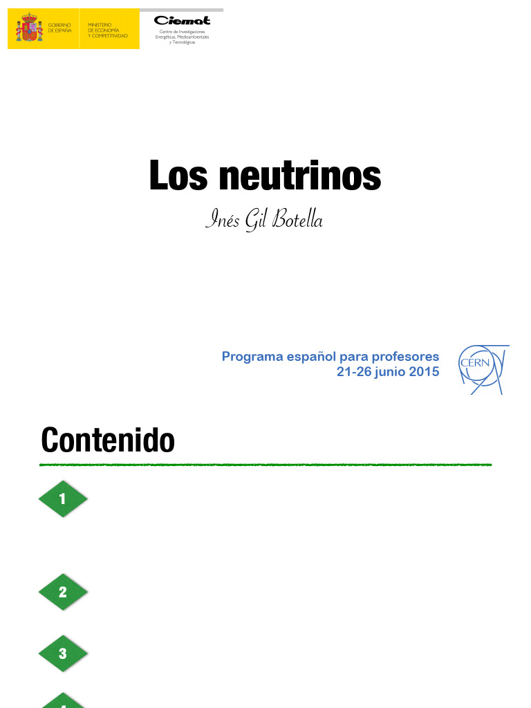 CERN Profes Neutrinos | PDF | Neutrino | Modelo estandar