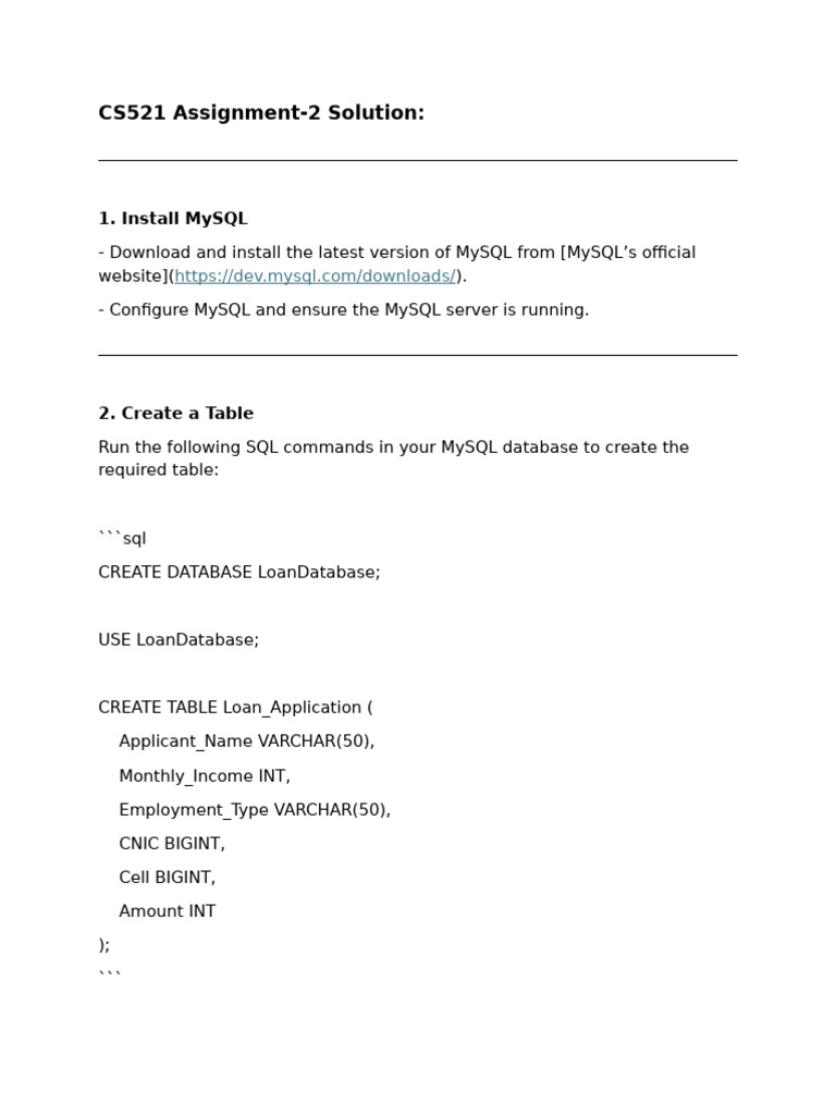 CS521 Assignment-2 Solution | PDF | My Sql | Php