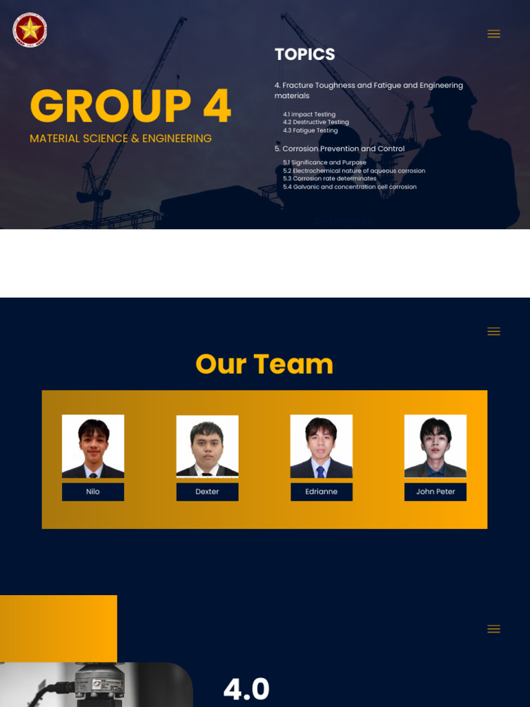 GROUP 4_Fracture Toughness & Fatigue & Eng'g Materials, Corrosion Prevention (1) | PDF | Redox ...