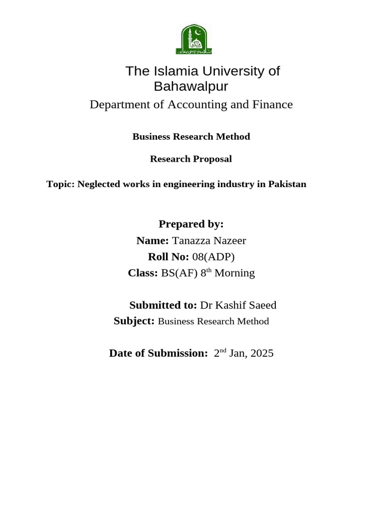 Research Proposal 1 | PDF | Pakistan | Economic Growth