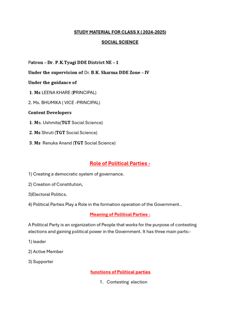Political Parties English | PDF | Political Parties | Elections