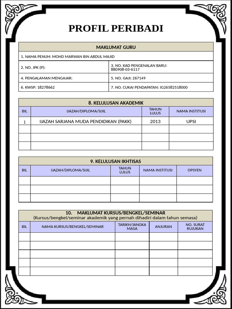 Fail Rekod Mengajar Sesi 2023-2024 | PDF