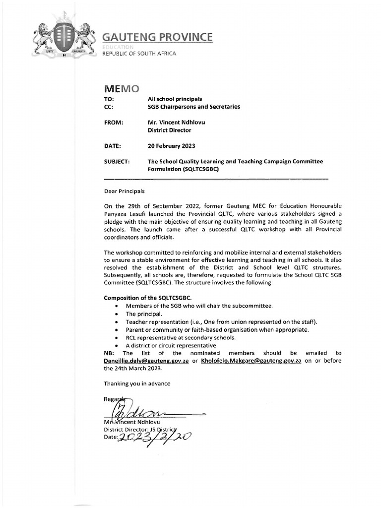 QLTC Formulation Letter 22-2-2023 | PDF