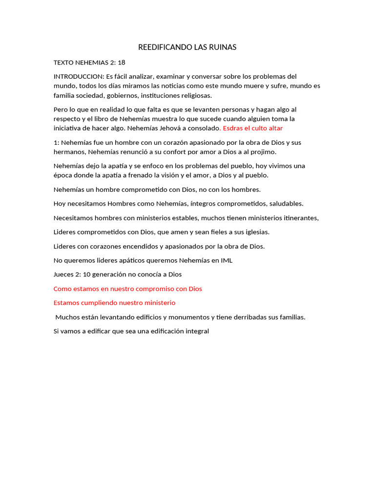 Reedificando Las Ruinas | PDF