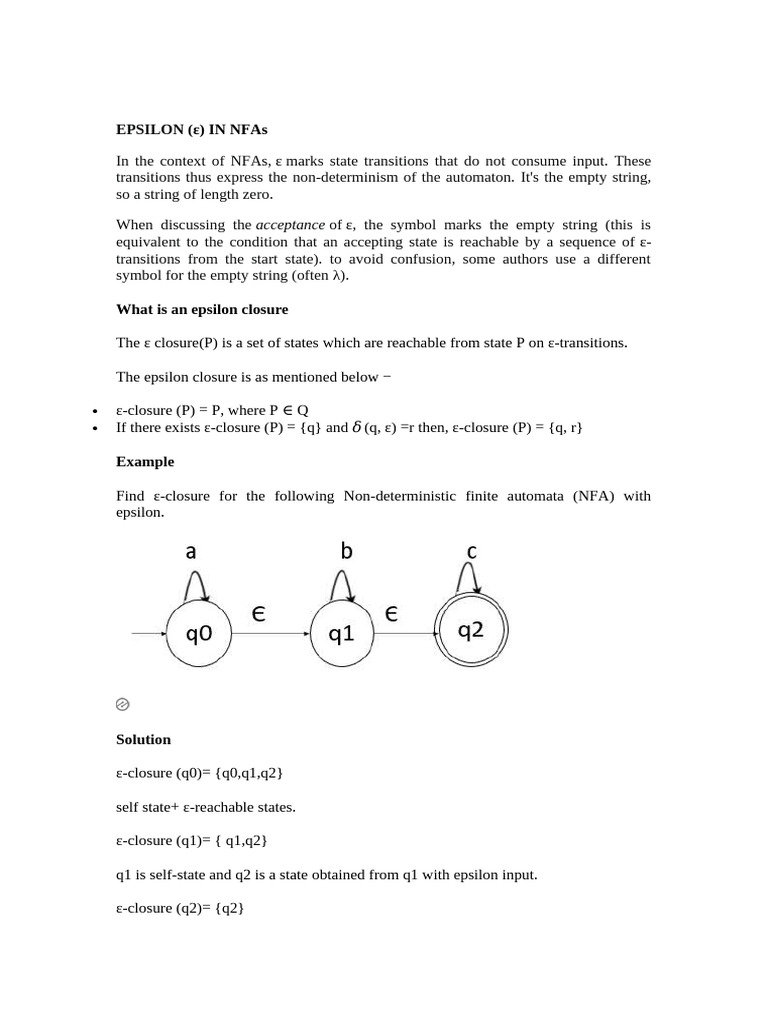 BCS313 L6 Epsilon in NFAs | PDF | Models Of Computation | Theory Of Computation