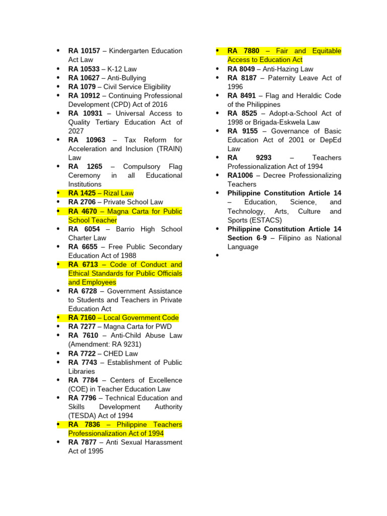 Education Laws and Policies Guide | PDF