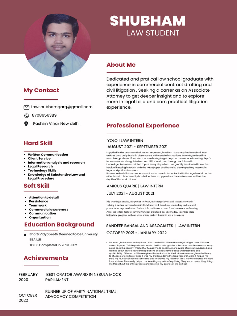 Shubham Resume | PDF | Cognition