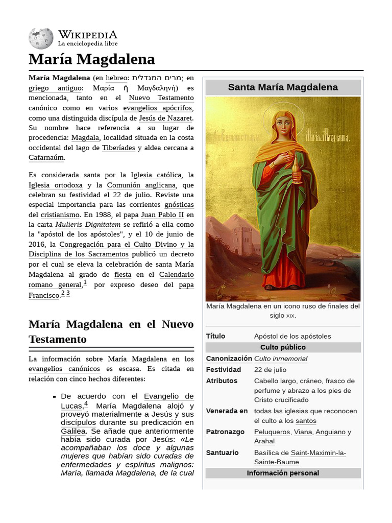 Vida y legado de María Magdalena | PDF | María Magdalena | Jesús