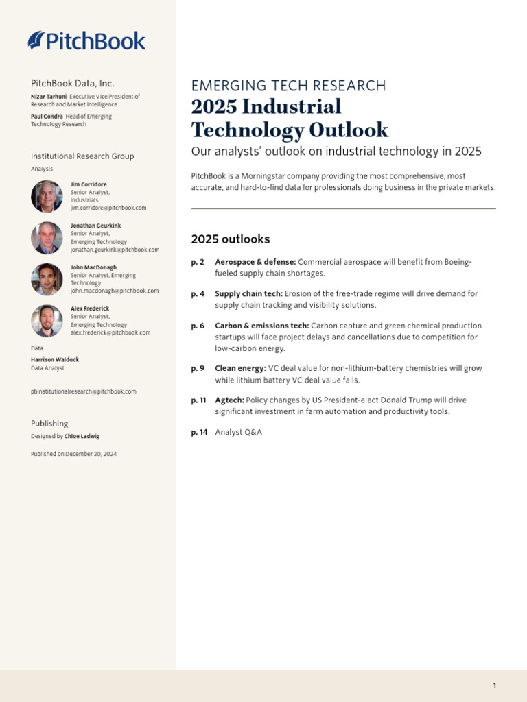 2025 Industrial Technology Outlook | PDF | Agriculture | Sustainable Energy