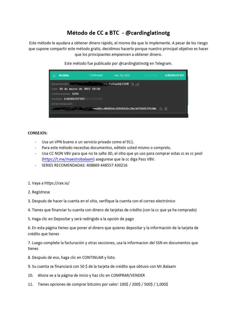 Método CC A BTC | PDF