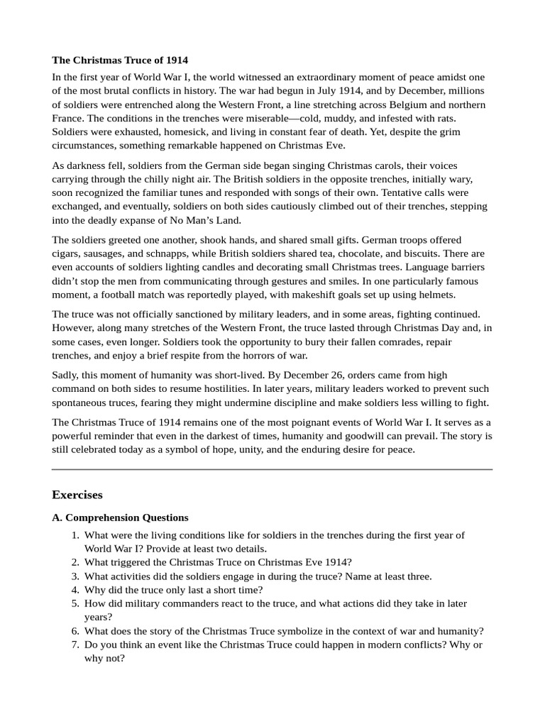 The Christmas Truce | PDF | Military | Conflicts