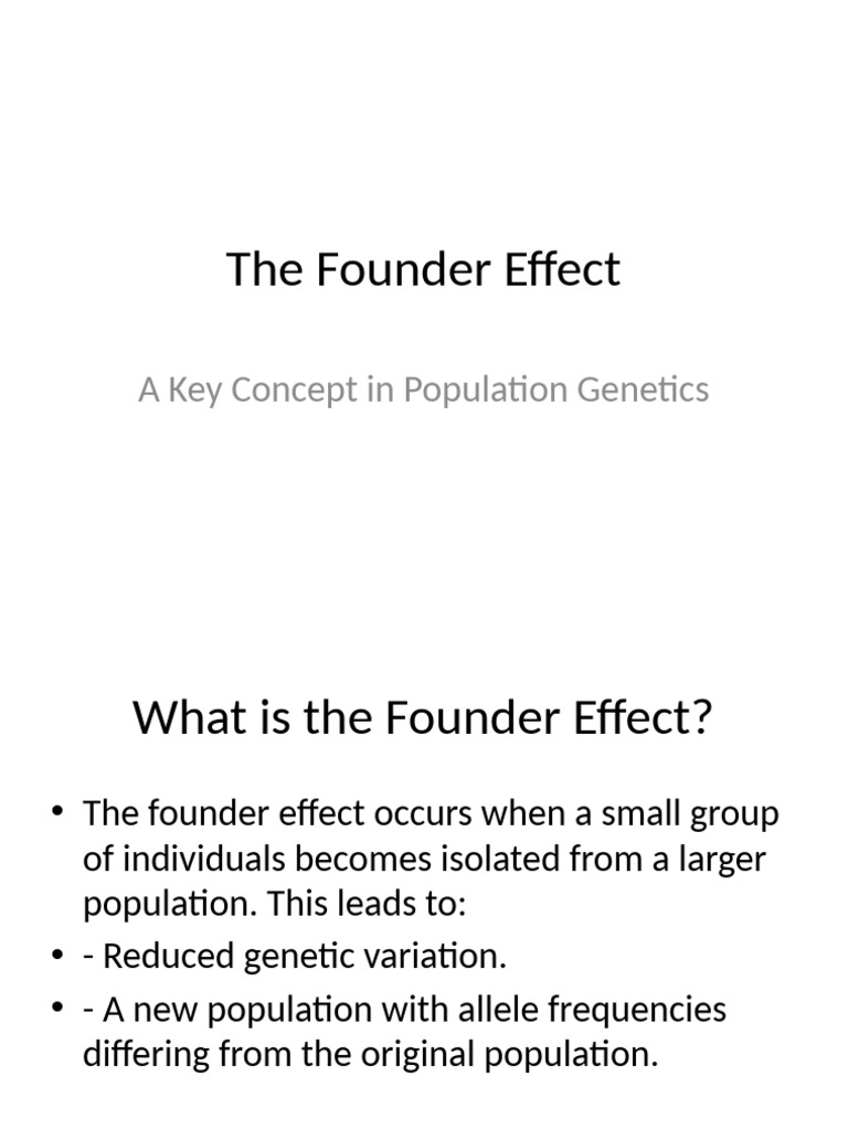 Understanding the Founder Effect in Genetics | PDF