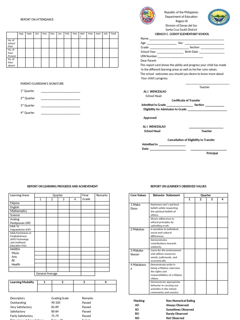 Form-138-Report-Card | PDF | Learning