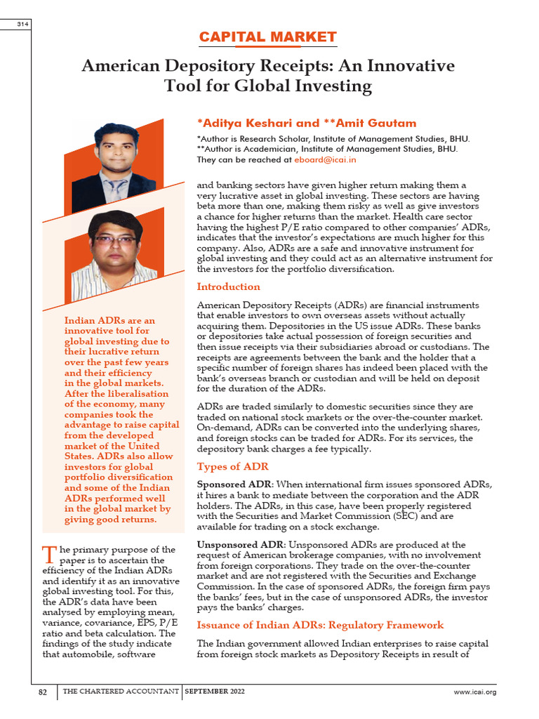 ICAI Paper | PDF | American Depositary Receipt | Investing
