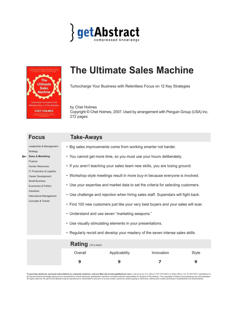 Ultimate Sales Machine Holmes e | PDF | Sales | Marketing