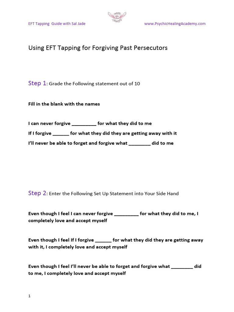 EFT Tapping for Forgiveness Guide | PDF | Psychology