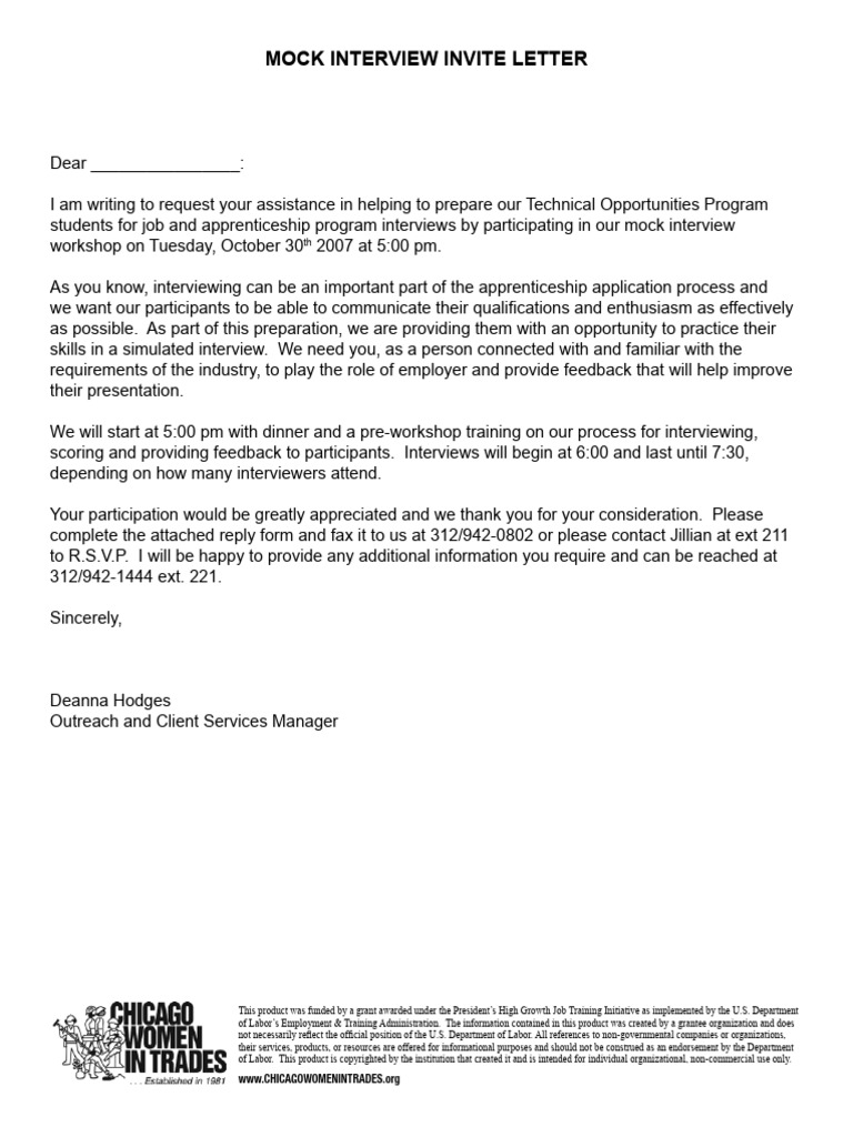 Mock Interview Invite Letter-1 | PDF