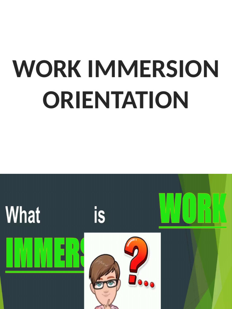 Work Immersion Intro | PDF