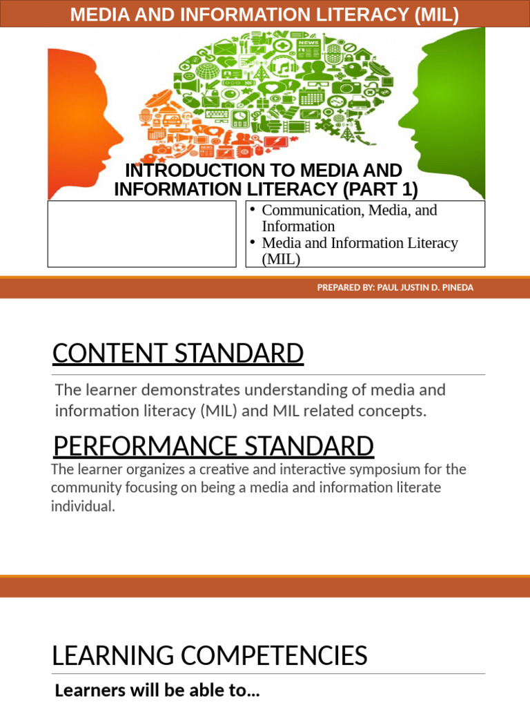 Media & Info Literacy Basics | PDF | Communication | Information Literacy